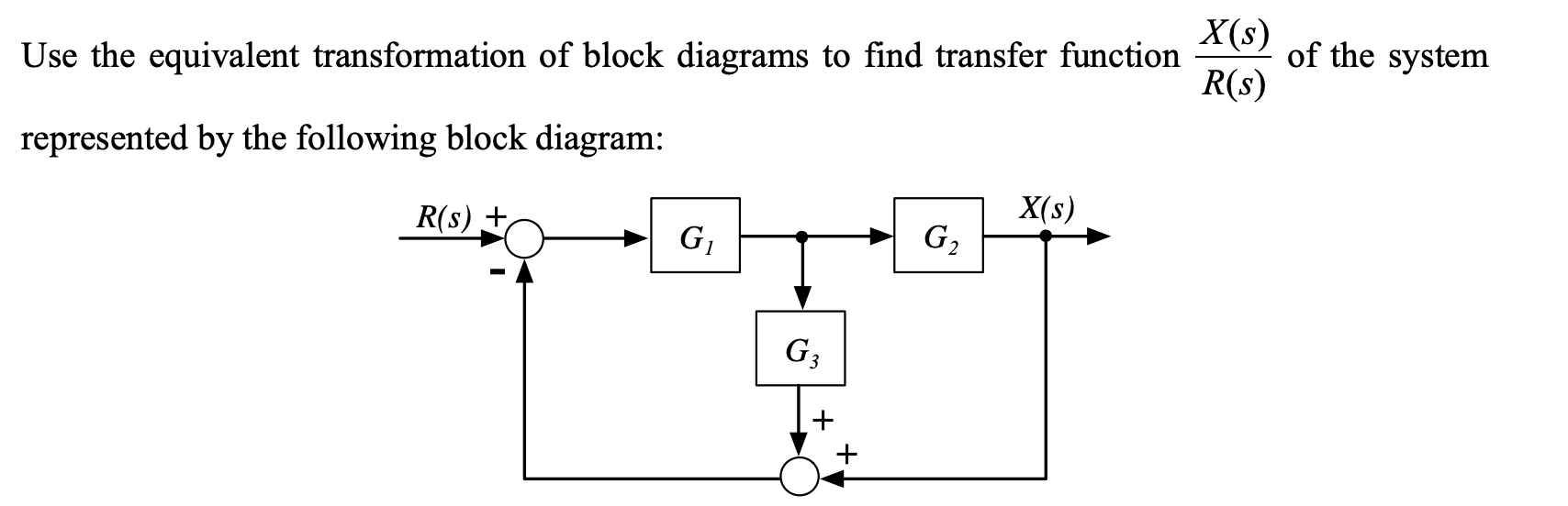 Solved Use The Equivalent Transformation Of Block Diagrams 