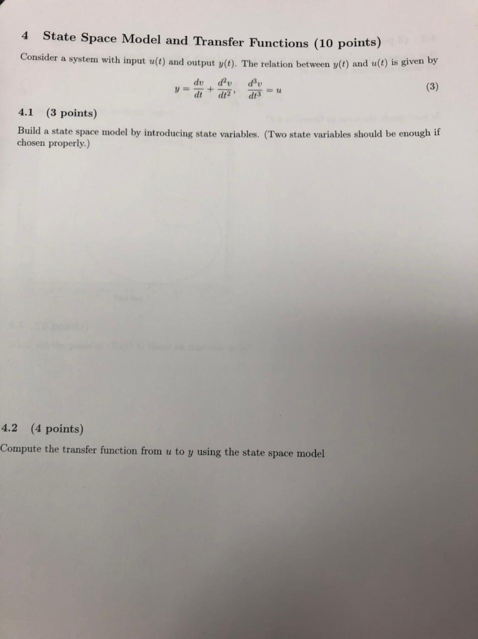 Solved Consider a system with input u(t) and output y(t). | Chegg.com