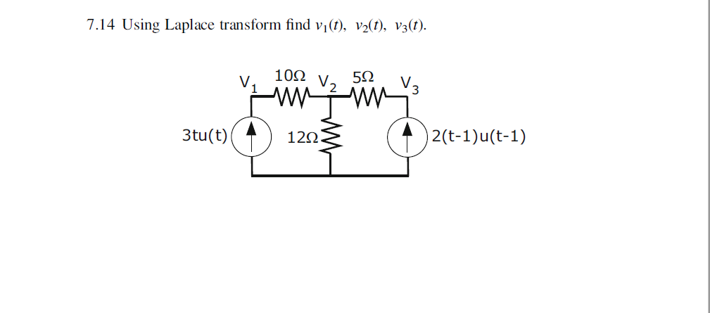 Solved 7.14 Using Laplace transform find vı(t), vz(t), | Chegg.com