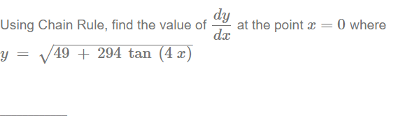 Solved Using Chain Rule, find the value of dxdy at the point | Chegg.com