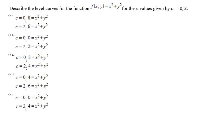 Solved QUESTION 9 Sketch the level curves for the function | Chegg.com