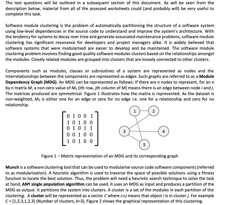Solved The test questions will be outlined in a subsequent | Chegg.com