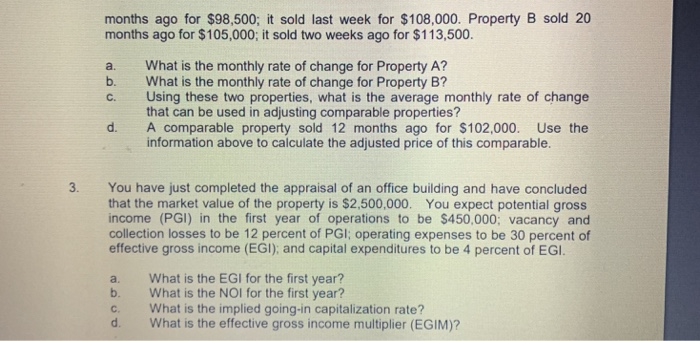 Solved 1. Suppose you have a subject property with a 105.000 | Chegg.com