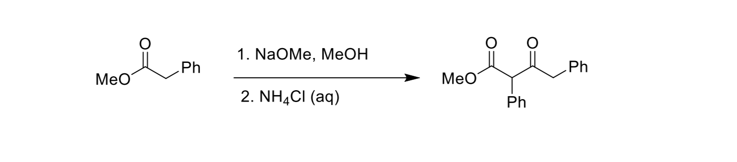 Solved Mooi 1. NaoMe, MeOH Ph Ph Meo Meo 2. NH4Cl (aq) Ph | Chegg.com
