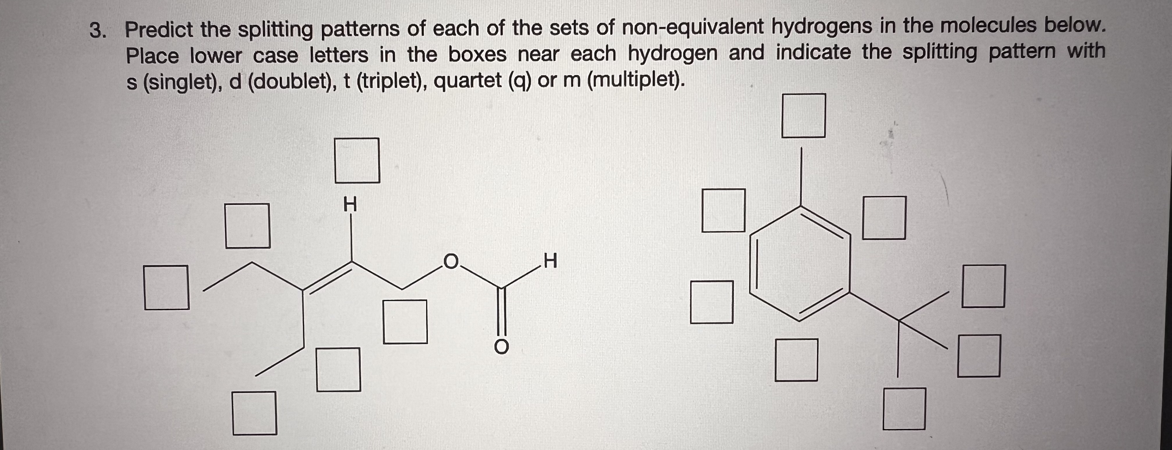 Solved Predict the splitting patterns of each of the sets of | Chegg.com