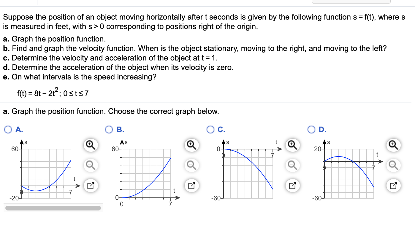 Solved Suppose the position of an object moving horizontally | Chegg.com