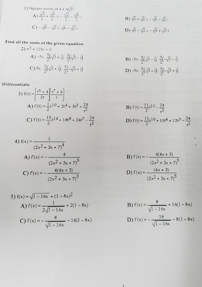 Solved plz help with all questions! complex | Chegg.com