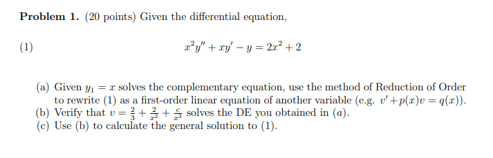 Solved Problem 2. (10 Points) From Problem 1 part (c), you | Chegg.com