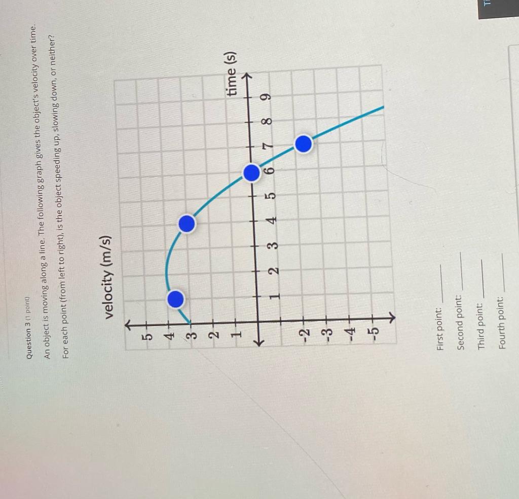 Solved Question 3 (1 point) An object is moving along a | Chegg.com