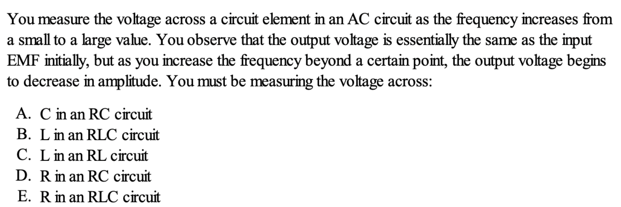 Solved You measure the voltage across a circuit element in | Chegg.com