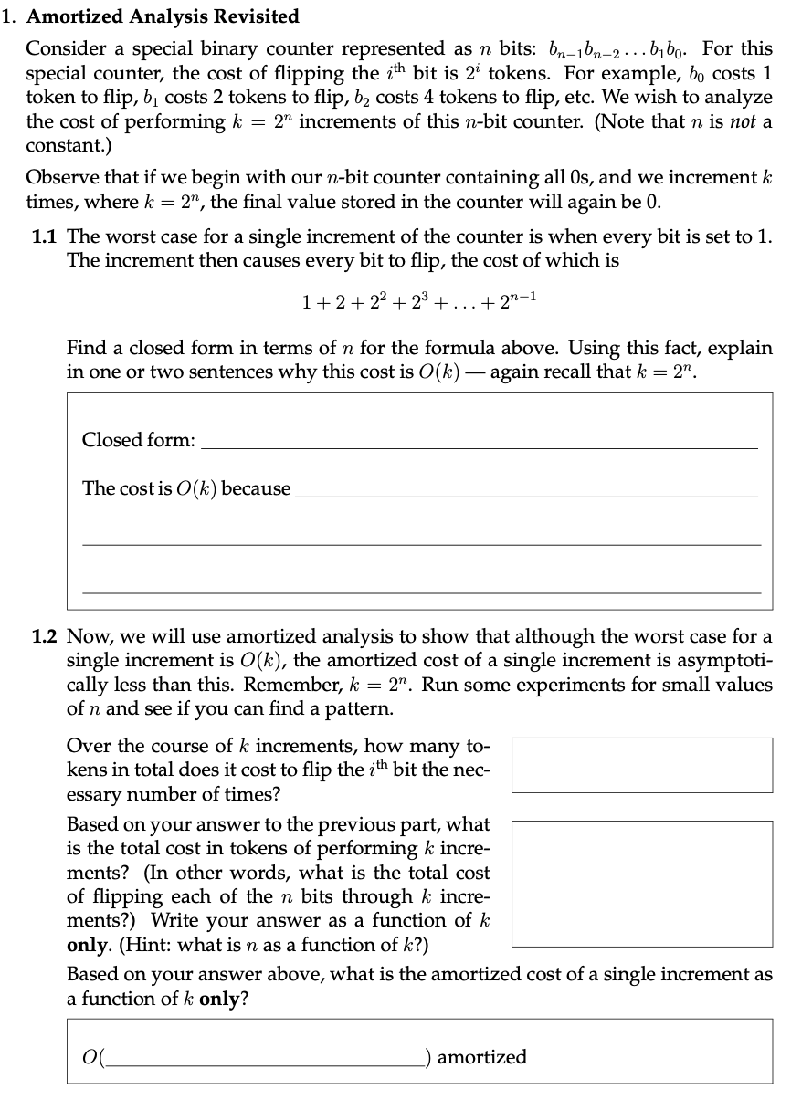Solved Amortized Analysis Revisited Consider a special | Chegg.com