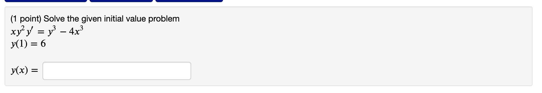 Solved (1 point) Solve the given initial value problem | Chegg.com