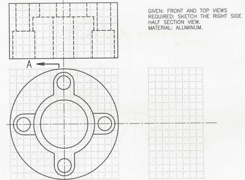 Solved GIVEN: FRONT AND TOP VIEWS REQUIRED: SKETCH THE RIGHT | Chegg.com