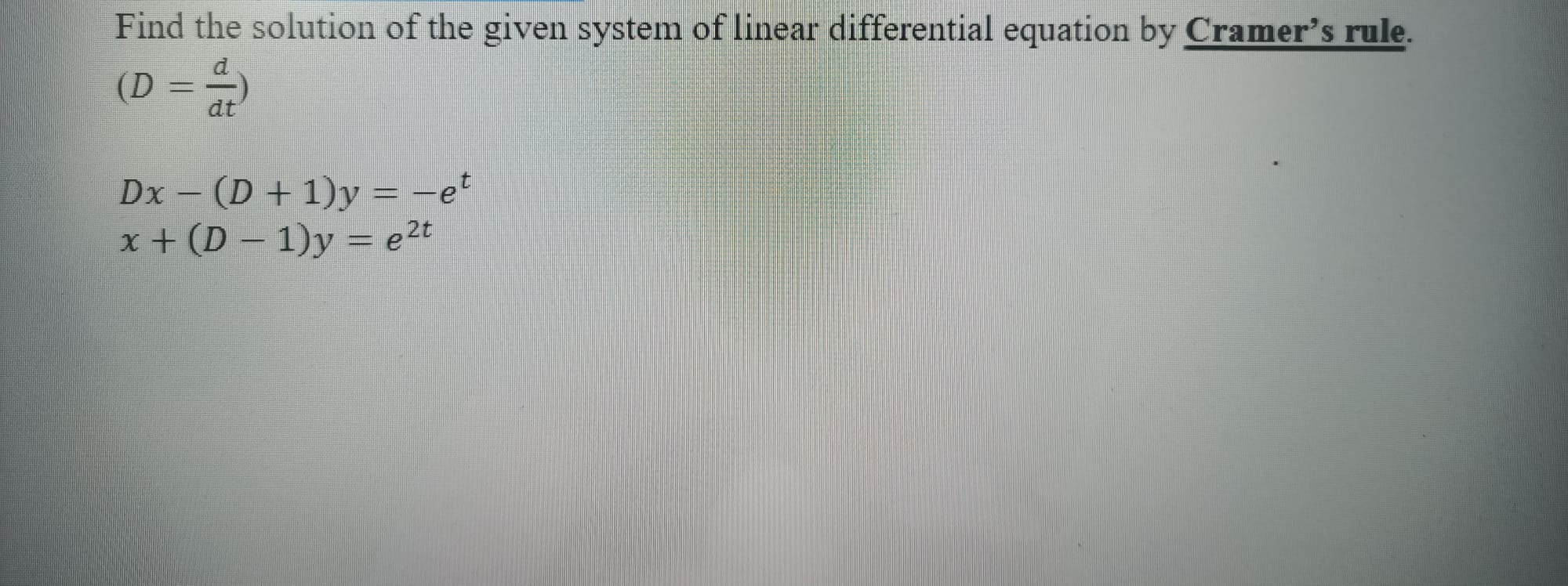 Solved Find the solution of the given system of linear | Chegg.com