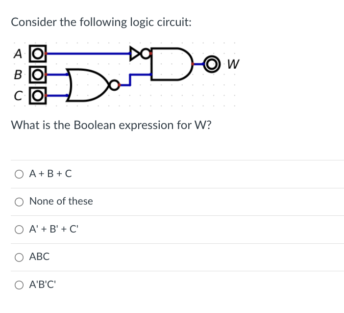 Solved Consider the following logic circuit: What is the | Chegg.com