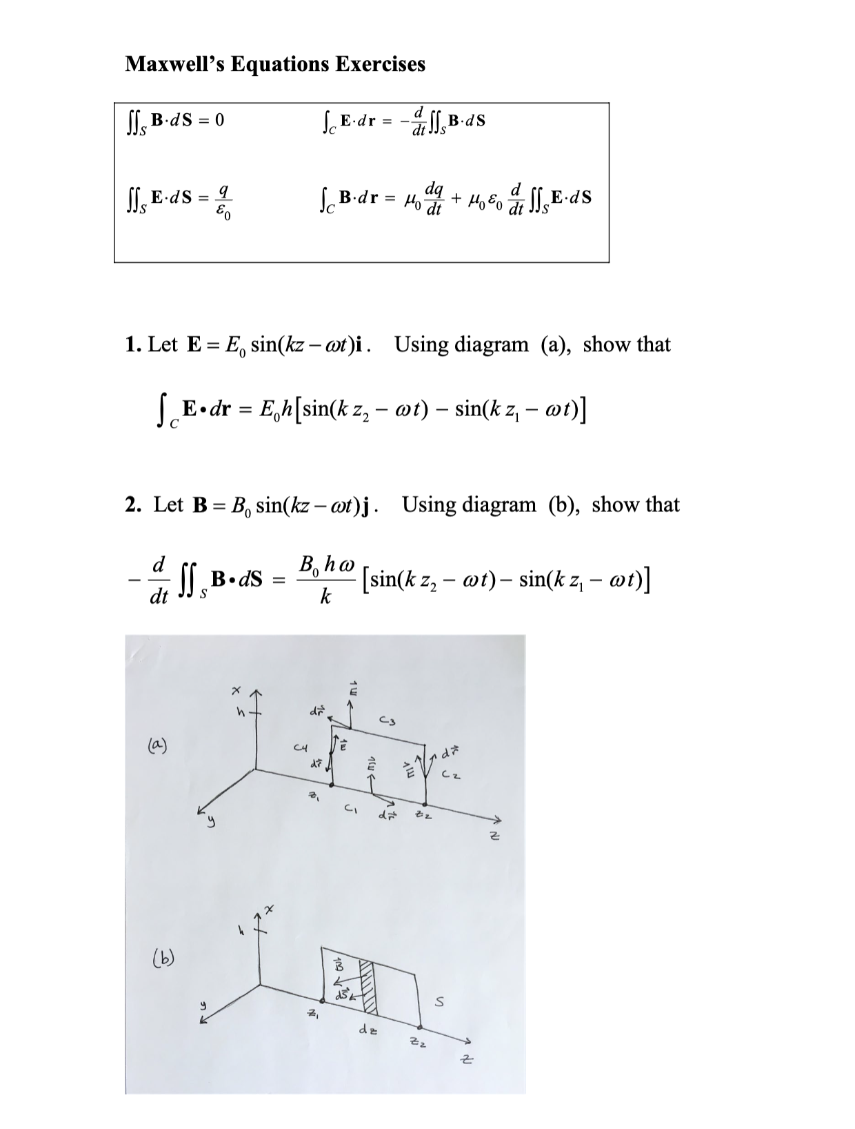 Solved Maxwell's Equations Exercises | Chegg.com