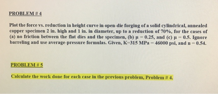 Solved Plot the force vs. reduction in height curve in open | Chegg.com