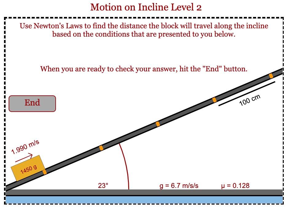 Solved Motion on Incline Level 2 Use Newton's Laws to find | Chegg.com