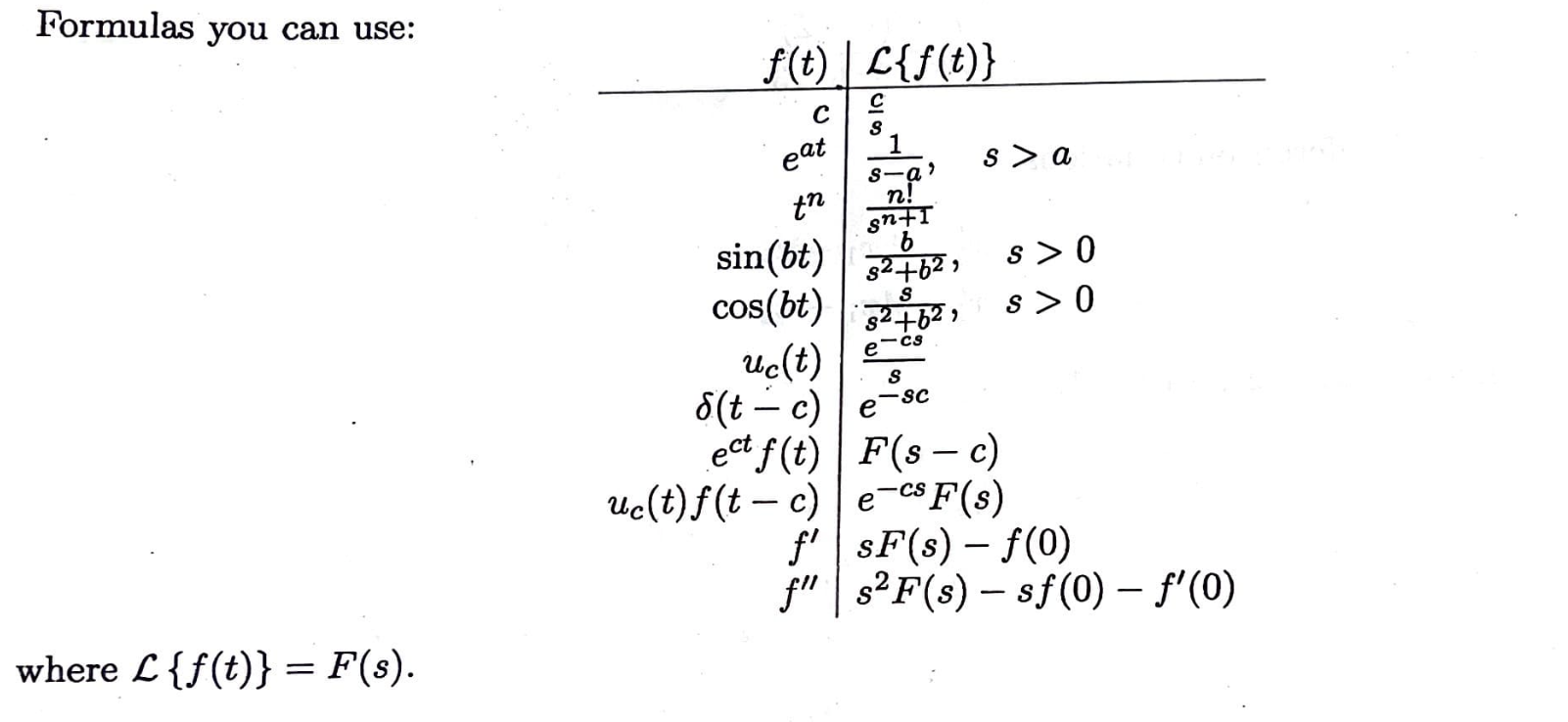 Solved Formulas you can use: where | Chegg.com