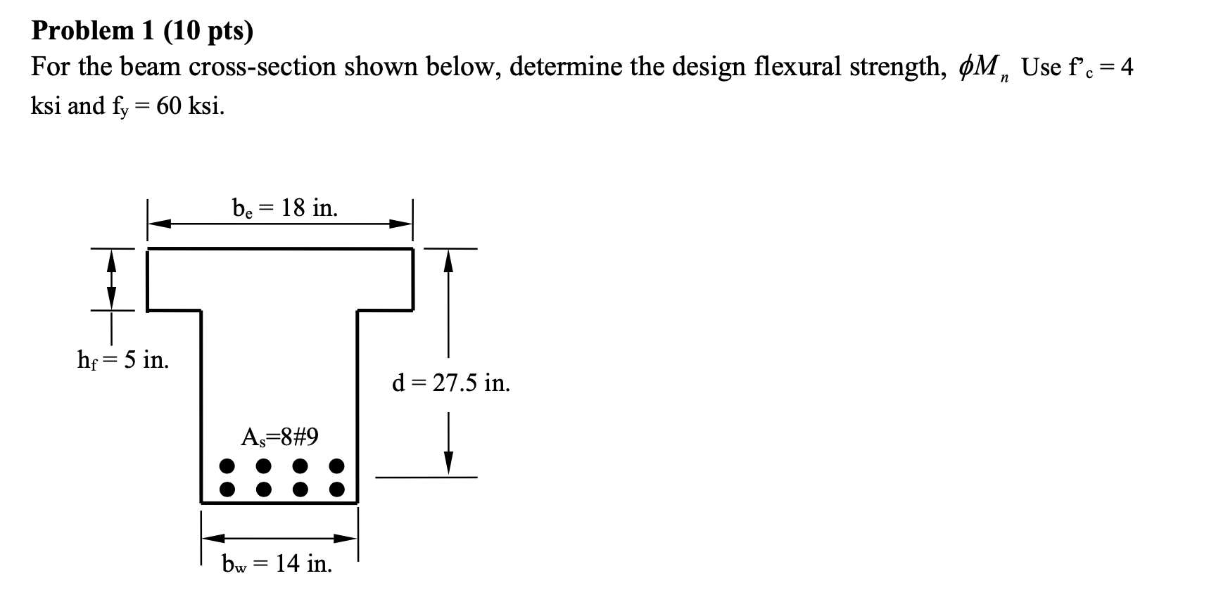 Solved Problem 1 (10 pts) For the beam cross-section shown | Chegg.com Solved Problem 1 (10 pts) For the beam cross-section shown | Chegg.com