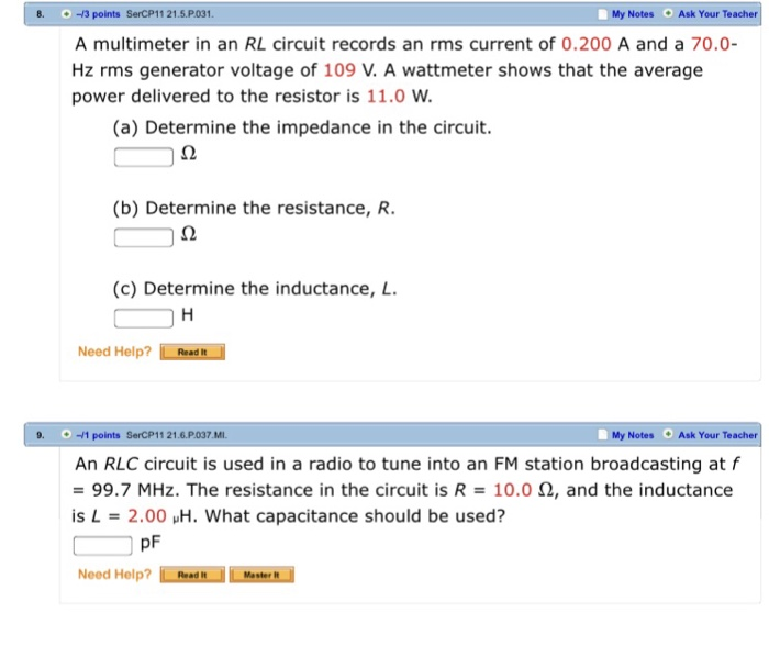 Solved 8 3 Points Sercp11 21 5 P031 My Notes Ask Your