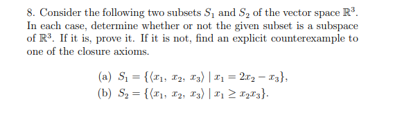 Solved 8. Consider the following two subsets S1 and S2 of | Chegg.com