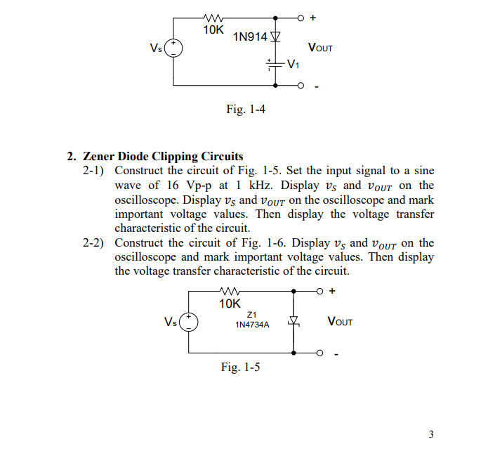 Procedure 1. PN-Junction Diode Clipping Circuits 1-1) | Chegg.com