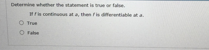 Solved Determine whether the statement is true or false. If | Chegg.com