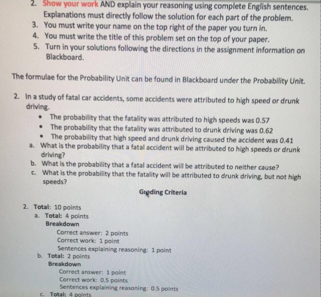 Solved 2. Show your work AND explain your reasoning using | Chegg.com