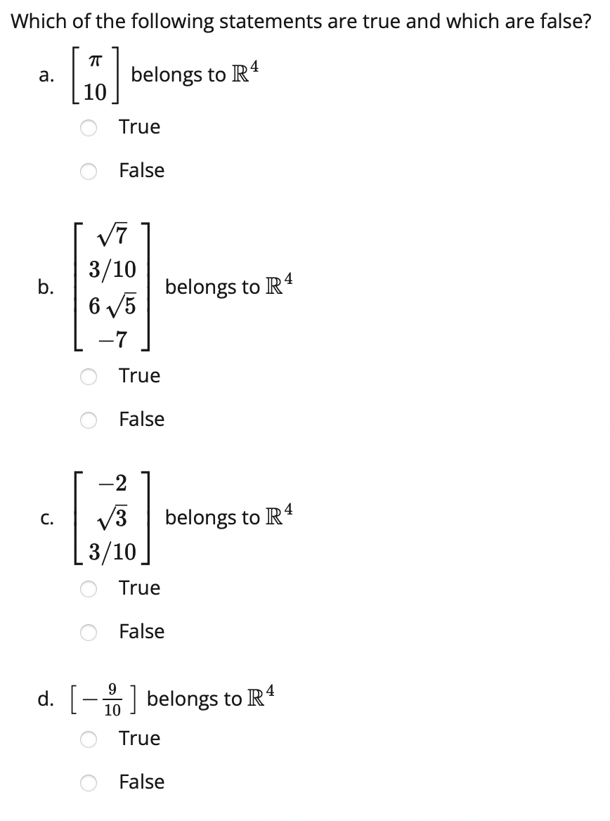 Solved Which of the following statements are true and which | Chegg.com