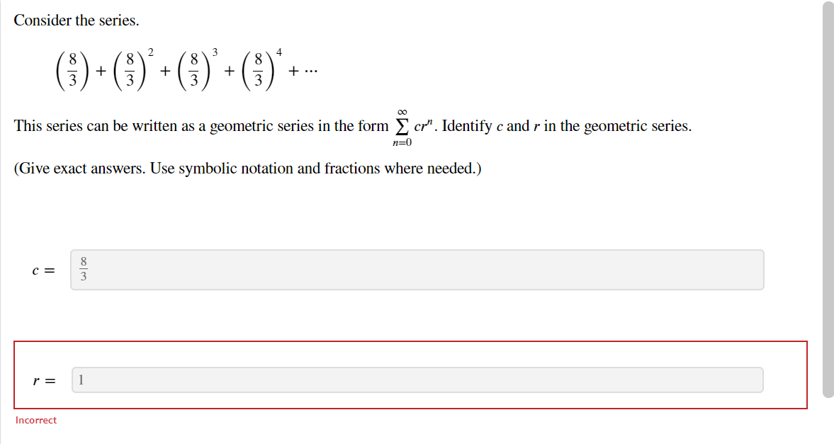 Solved Consider the series. (6) + (3) + (%)'+ ()*+- + + 00 | Chegg.com