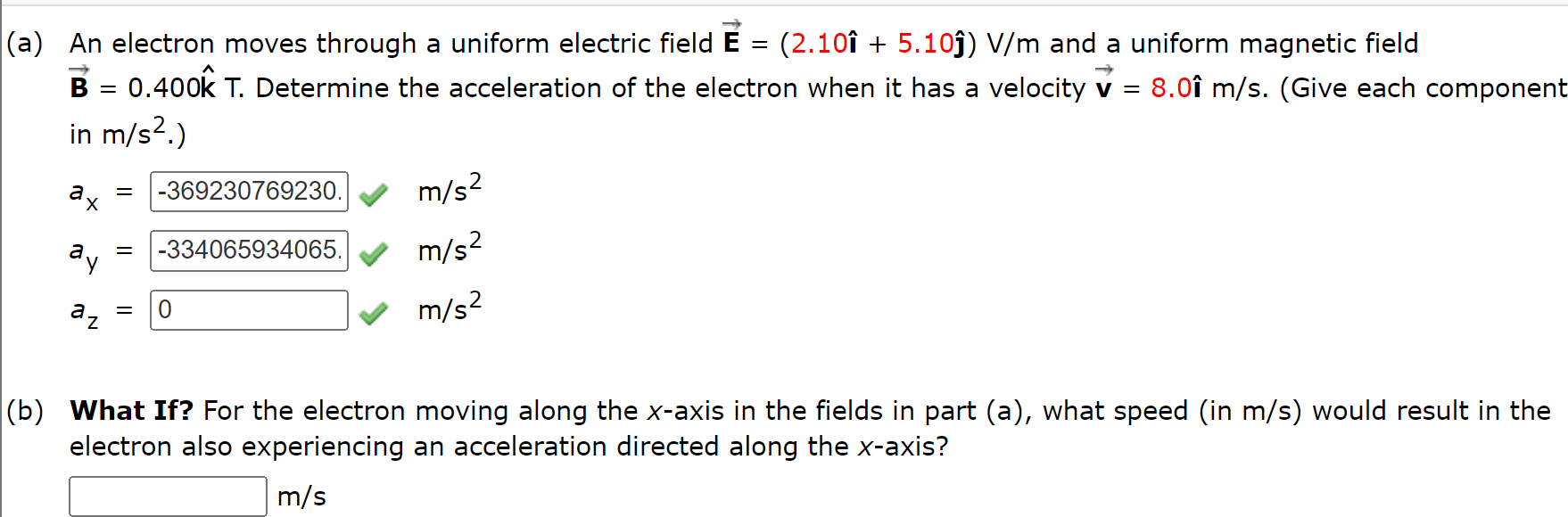 Solved (a) An electron moves through a uniform electric | Chegg.com