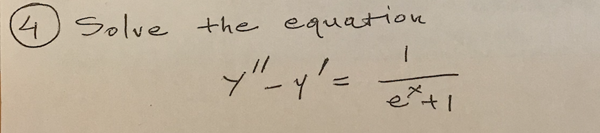 Solved 4) Solve the equation y" y = 2 | Chegg.com
