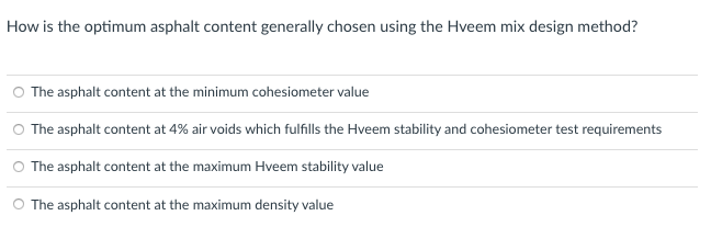 Solved The Superpave method of mix design requires a minimum | Chegg.com