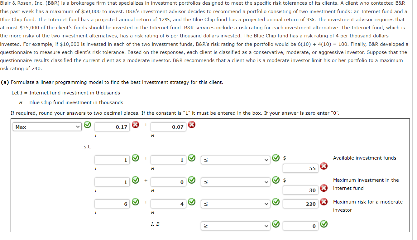 Build a spreadsheet model and solve the problem using | Chegg.com
