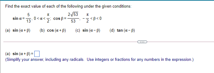 Solved Find the exact value of each of the following under | Chegg.com