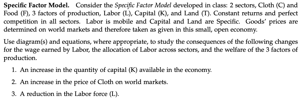 Solved Specific Factor Model. Consider the Specific Factor | Chegg.com