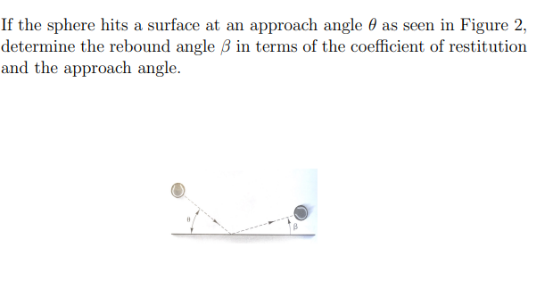 Solved If the sphere hits a surface at an approach angle θ | Chegg.com