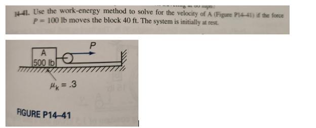 Solved 1441. Use the work-energy method to solve for the | Chegg.com
