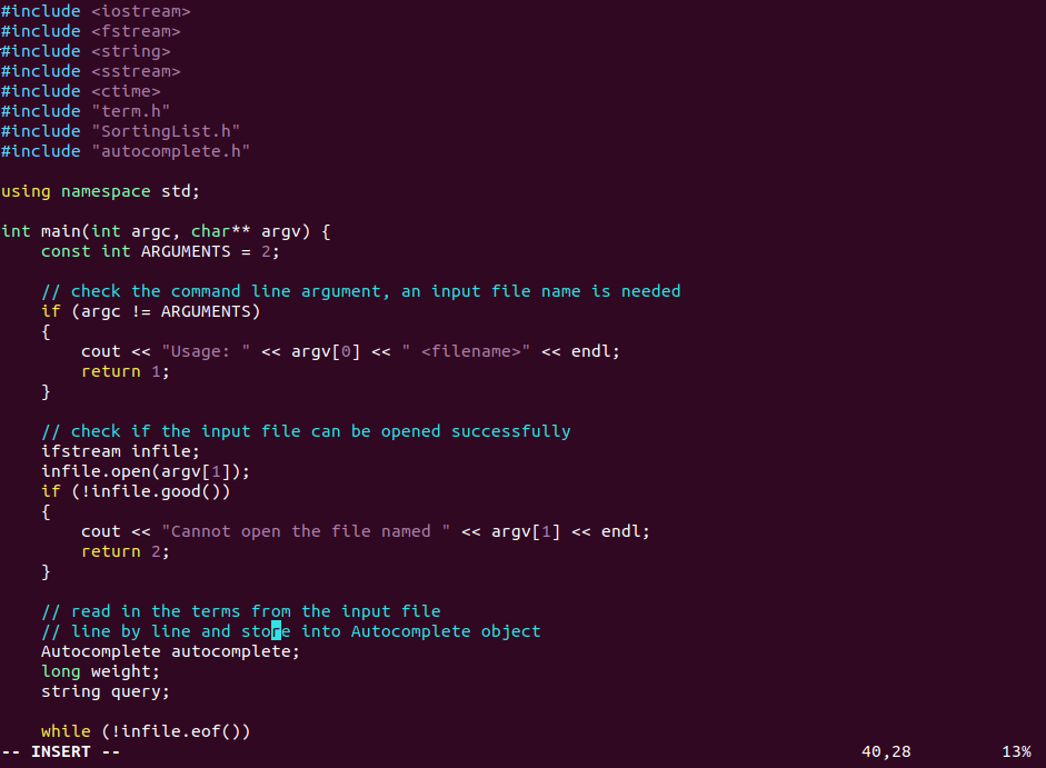 Part 1: "Autocomplete Me" term. Define a class, named | Chegg.com