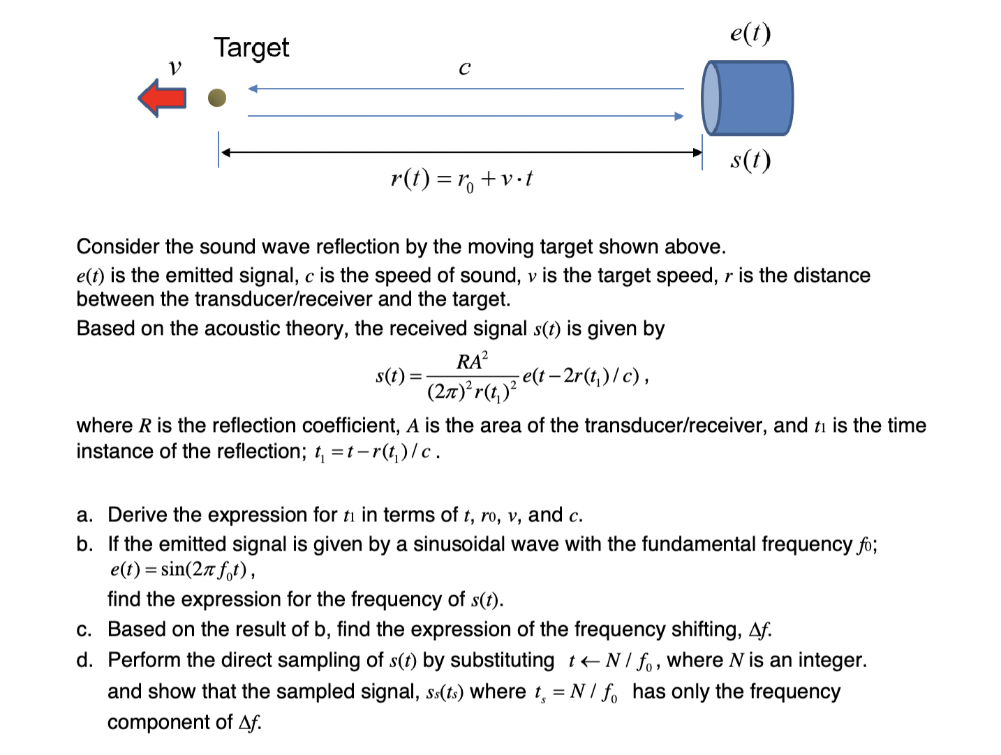 Solved Consider the sound wave reflection by the moving | Chegg.com