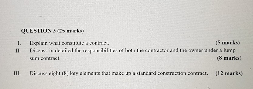Solved QUESTION 3 (25 marks) I. II. Explain what constitute | Chegg.com
