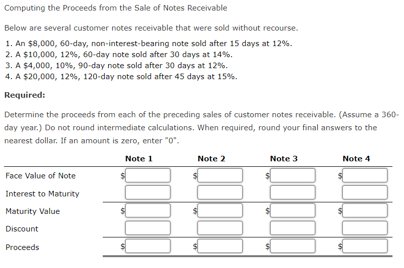 Solved Computing the proceeds from the Sale of Notes | Chegg.com
