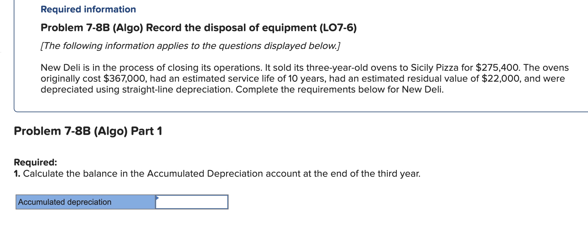 Solved Problem 7-8B (Algo) ﻿Part 1Required:Calculate the | Chegg.com