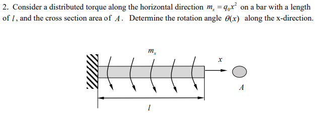 Solved 2. Consider a distributed torque along the horizontal | Chegg.com