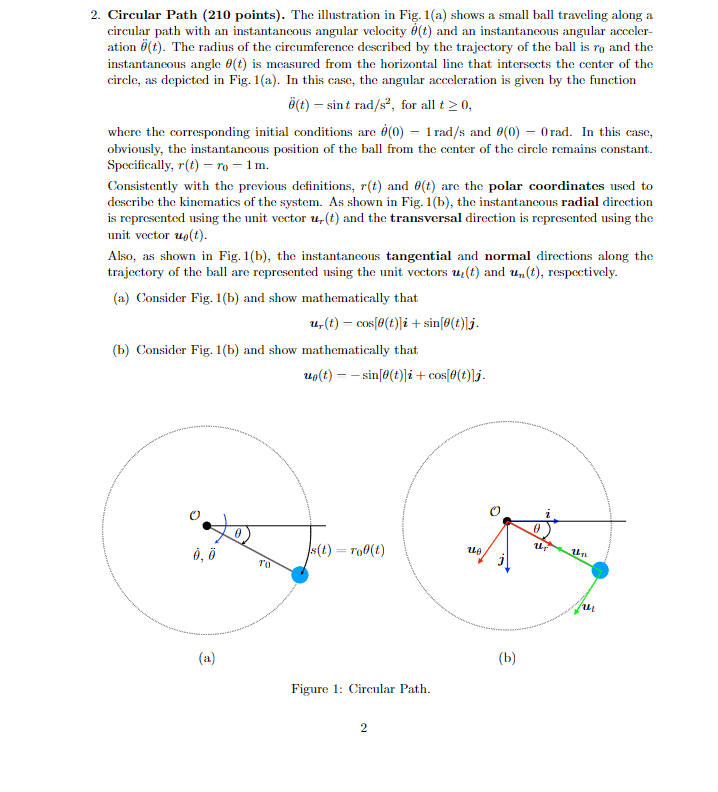 Circular Path (210 points). The illustration in Fig. | Chegg.com