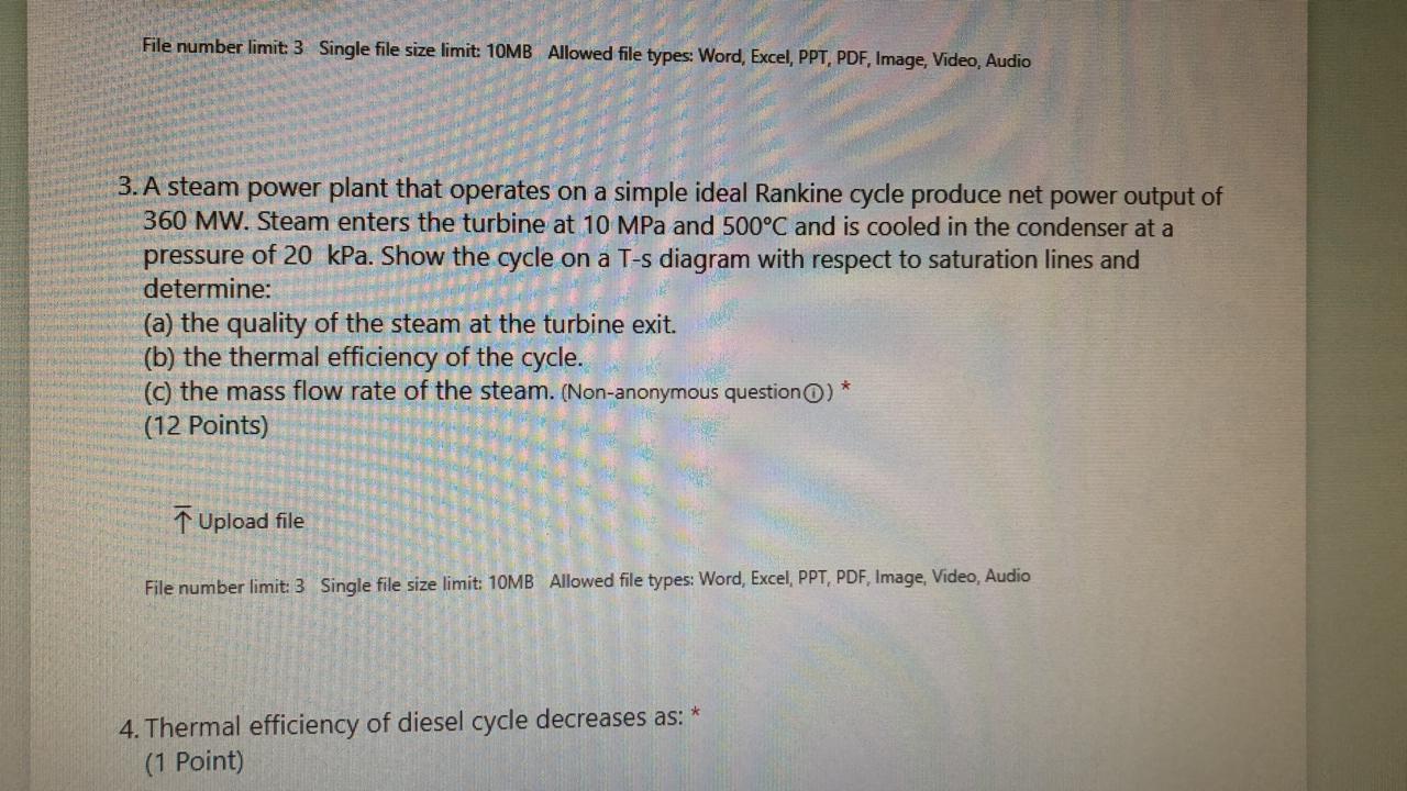 Solved File number limit: 3 Single file size limit: 10MB | Chegg.com