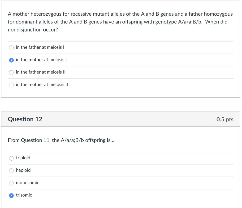 Solved A mother heterozygous for recessive mutant alleles of | Chegg.com