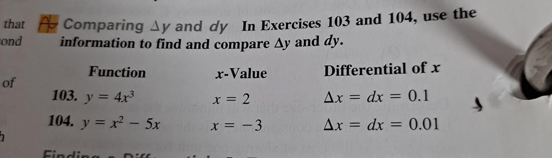 Solved comparing delta y and dy the equation is number 104 | Chegg.com