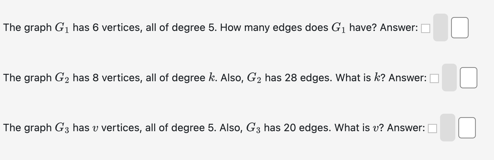 Solved The graph G1 ﻿has 6 ﻿vertices, all of degree 5 . ﻿How | Chegg.com